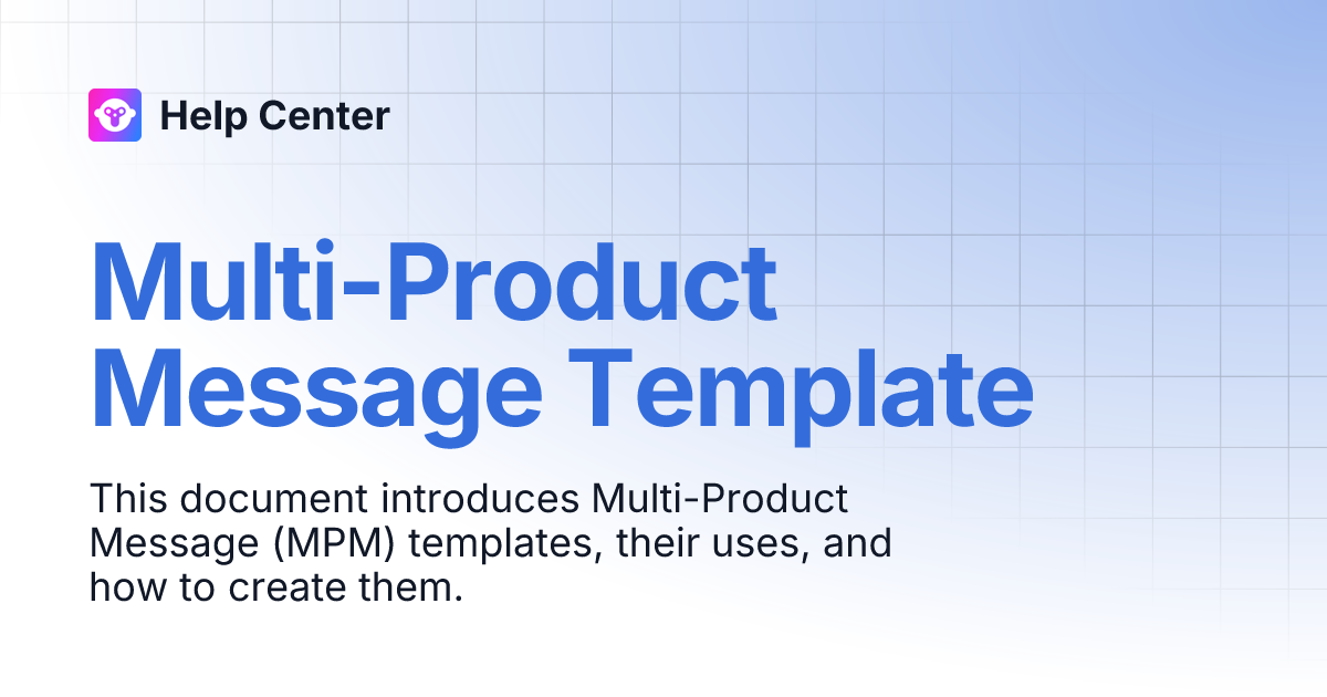 Multi-Product Message Template | Help Center
